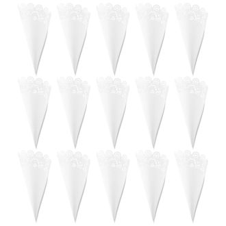 BESPORTBLE 40st&uuml;cke Hochzeitskonfetti Wei&szlig;e Papierkegel Bl&uuml;tenblattkegel f&uuml;r Hochzeiten Kleine Konfetti-Kegel Kegel-tischdekorationen Konfetti-papierkegel Blumen