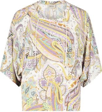 Cartoon Damen Oversize-Bluse mit Muster 38, Grün/Violett