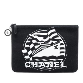 Chanel Pre-owned Canvas Clutch - - Pre-owned - Damen - Schwarzk - ONE SIZE