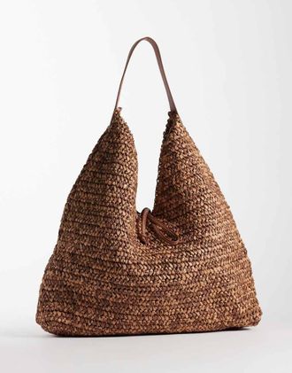 Becks&ouml;ndergaard Becks&ouml;ndergaard - Siena - Cabas souple en paille de qualit&eacute; sup&eacute;rieure - Marron neutre