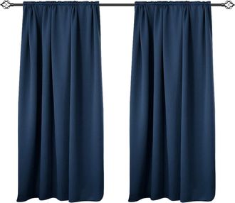 Woltu 2er Set Gardinen, Verdunklungsvorhänge für Wohnzimmer Kinderzimmer, Blickdicht, Kräusebänder für Schiene, 250 g/m², kälteschutz lichtundurchlässig, 13