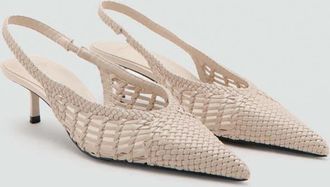 Mango Chaussures pointues tress&eacute;es &eacute;cru - Femme - 35 - MANGO