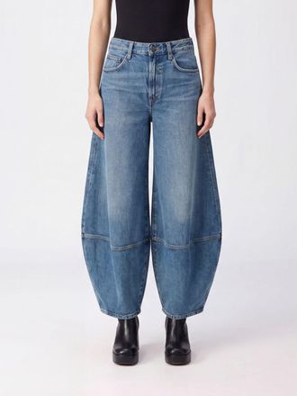 A Gold E Jean baggy &agrave; taille haute en denim de coton &agrave; jambe large