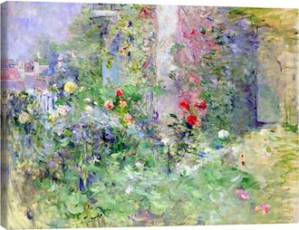 Posterlounge Der Garten in Bougival Leinwandbild von Berthe Morisot 40 x 30 cm Grün Wandbilder Wanddeko