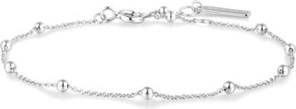 Ania Haie Damen Armband CHIC CREATOR Beaded Chain aus 925 Sterling Silber, verziert mit 11 Silberperlen, Länge: 16,5 cm + 2 cm Verlängerung, inkl. Geschenkverpa