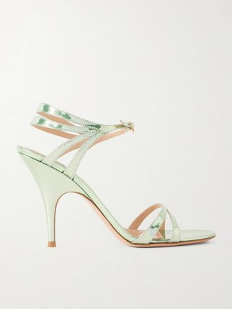 Gianvito Rossi Sandales En Cuir Effet Miroir 95 - Vert