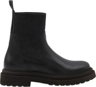 Brunello Cucinelli Brunello Cucinelli Stiefel - Ankle Boots With Textured Upper And Rugged Sole - Gr. 37 (EU) - in Schwarz - f&uuml;r Damen