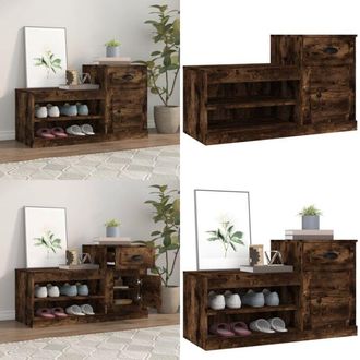 vidaXL Vidaxl - Schuhschrank Räuchereiche 100x42x60 cm Holzwerkstoff - Schuhschrank - Holzwerkstoff - Regal - Garderobe - Aufbewahrung - Home & Living