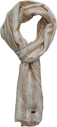 BOSS Hugo Unisexe écharpe Rayure elitos Modal Mix Exclusif Italien Tissu Beige Clair
