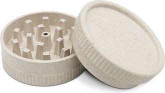 Mascotte Hanf Grinder Weiß 55mm | Crusher für Kräuter und Tabak | Kompakte Mühle | Gewürzmühle für Gewürze | 2-Teiliges Set