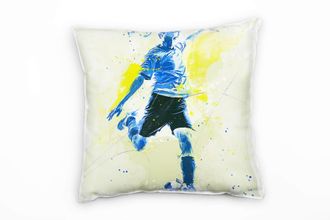 Paul Sinus Art Fussball Deko Kissen Bezug 40x40cm f&uuml;r Couch Sofa Lounge Zierkissen - Dekoration zum Wohlf&uuml;hlen