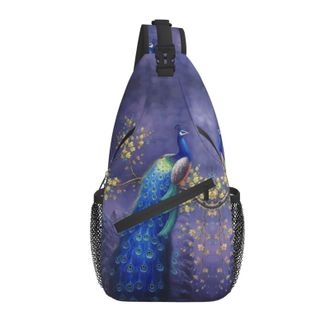 AOOEDM Peacock Sling Bag Casual Crossbody Feather Shoulder Bag Rucksack Chest Daypack für Damen Mädchen Outdoor