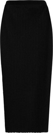 Maison Margiela Jupe mi-longue en maille c&ocirc;tel&eacute;e - Femme - Jupes - Noir - Taille: 36 FR