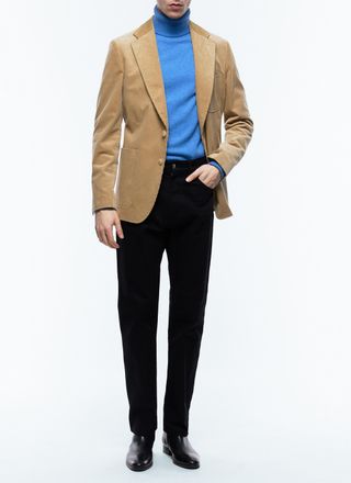 Fursac Veste droite en velours c&ocirc;tel&eacute; - Taille 44 - Homme