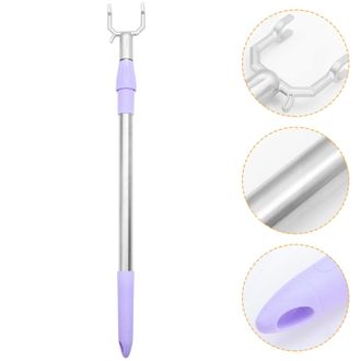 OSALADI Ausziehbare W&auml;scheleinenstange aus Aluminium mit Teleskopgriff und Kleiderhaken 55 80cm Bruchfest und Platzsparend f&uuml;r Balkon und Haushalt