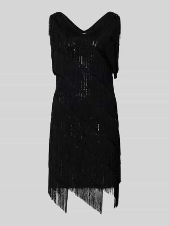 Apricot Minikleid mit V-Ausschnitt