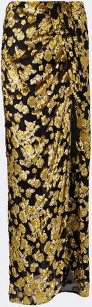Balmain Verzierter Maxirock aus Samt