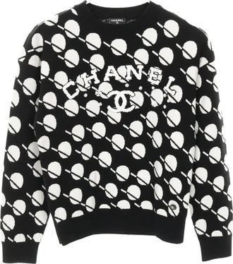 Chanel pull &agrave; logo CC (1986-1988) - Noir