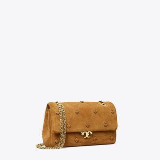 Tory Burch Kleine Bunny Knot Schultertasche aus Wildleder