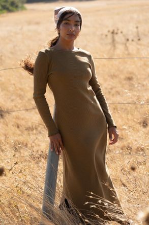 N&auml;z Damen vegan Kleid Rib Ella Pistazie Gr&uuml;n