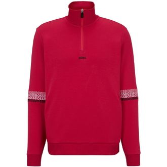 HUGO BOSS Sweatshirt f&uuml;r Herren, Regul&auml;r, Lang&auml;rmlig (Rot)