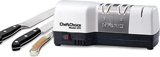 Chef's Choice Hybrid Diamond Hone Messer kombiniert elektrisches und manuelles Sch&auml;rfen f&uuml;r gerade und gezackte 20-Grad-Messer, 3-stufig, wei&szlig;