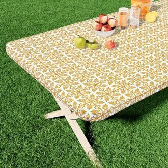 Misaya Rechteckige Vinyl-Tischdecke, elastische Flanell-Tischdecke, 100 % wasserdichte Kunststoff-Tischdecke, passend f&uuml;r 120 cm Klapptische f&uuml;r Picknick, Ca