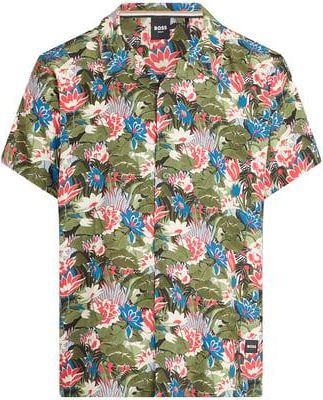 HUGO BOSS Chemise droite manches courtes &agrave; fleurs
