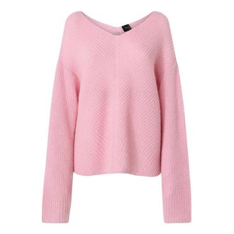Pinko Mohair-Mischpullover mit U-Boot-Ausschnitt - - Knitwear - Damen - Rosa - S