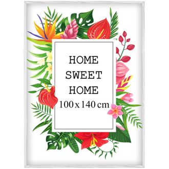 MG Design Wei&szlig; Bilderrahmen 100 x 140 cm - Aus echtem Holz mit Acrylglas, zum Aufh&auml;ngen & Aufstellen, f&uuml;r Fotos, Poster & Puzzle