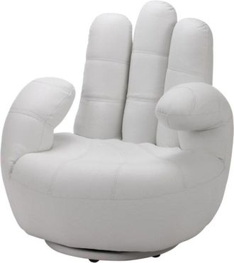 Vente-Unique Vente-unique - Fauteuil main pivotant catchy en simili - Blanc