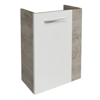 Fackelmann Stanford Waschbeckenunterschrank schmal - Unterschrank f&uuml;r Waschtisch im G&auml;ste-WC (44 cm x 60 cm x 24,3 cm) - T&uuml;ranschlag Links - SBC Badezimmerschran