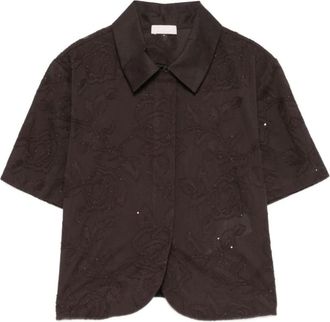 Liu Jo Femme, Blouses et Chemises, Brun, Taille: 36 FR Sacher Flow Sequin Shirt