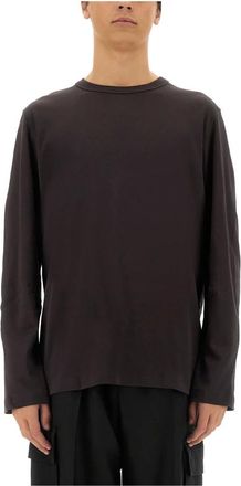Helmut Lang Homme, Tops, Brun, Taille: L Logo OS LS Tee