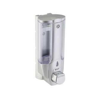 axentia Axentia Seifenspender zur Wandmontage, nachf&uuml;llbarer Fl&uuml;ssigseifenspender, verchromter Lotionspender aus Kunststoff, Volumen: ca. 380 ml