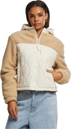Urban Classics Ladies Sherpa Crinkle Nylon Mix Jacket unionbeige/whitesand, 4XL