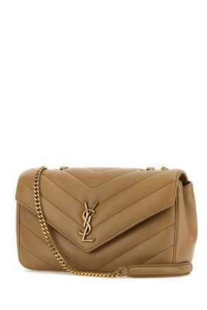 Saint Laurent Womens Camel Leather Medium Loulou Shoulder Bag Natural Tan Borse A Tracolla