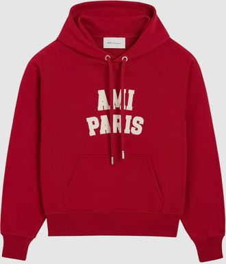 Ami Sweatshirt Ami Paris Felt Rouge Rubis Ivoire