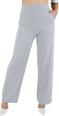 JOPHY & CO. JOPHY & CO Pantalon pattes deph. en tissu l&eacute;ger, &eacute;lastique et confortable, avec poches, pour femme (r&eacute;f&eacute;rence : 6503), gris clair (ral 7035), XL