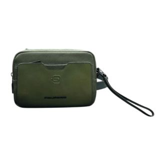 Piquadro Homme, Sacs, Vert, Taille: ONE Size Ael Leather Clutch Bag