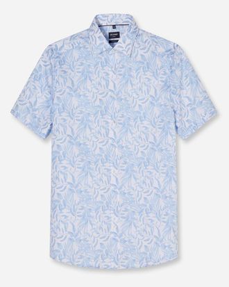 Olymp Luxor, Modern Fit, Kurzarmhemd mit floralem Print in