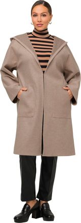 Ulla Popken Damen Indoormantel Kapuze Jacke, walnuss, 42-44
