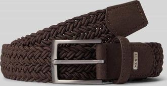 Monti G&uuml;rtel in Flecht-Optik mit Leder-Anteil Modell Havanna