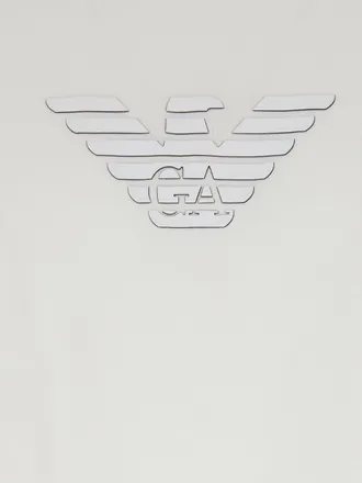 Emporio Armani Logo-Embroidered Cotton T-Shirt - White