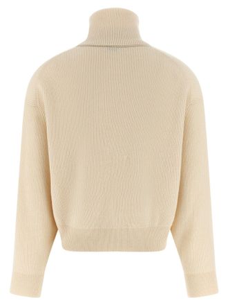Brunello Cucinelli English Ribbed Virgin Wool Cashmere Sweater - Cream