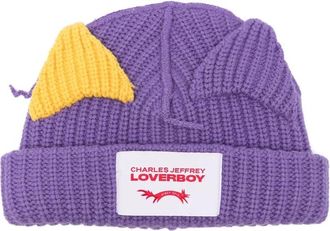 Charles Jeffrey Loverboy Loverboy by Charles Jeffrey, Femme, Accessoires, Violet, Taille: ONE Size Bonnet c&ocirc;tel&eacute; avec &eacute;cusson logo