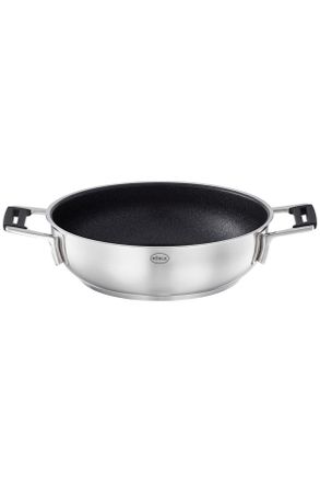 R&ouml;sle Servierpfanne Silence Pro, Schwarz, Edelstahl, Metall, 2,3 L, rund, breiter Sch&uuml;ttrand, antihaftbeschichtet, geschmacksneutral, Kochen, Pfannen, Servi