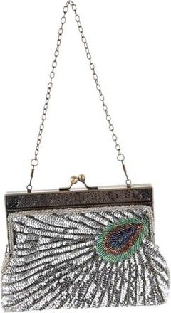 Minkissy Vintage Peacock Clutch Bag avec Perles et Sequins Sac Soirée Croix-épaule Élégant pour Femme Sac à Main Brodé Main pour Mariage et Fête