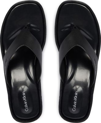 Calvin Klein Zehentrenner Calvin Klein Block Heel Sndl Thong Lth HW0HW02913 Schwarz