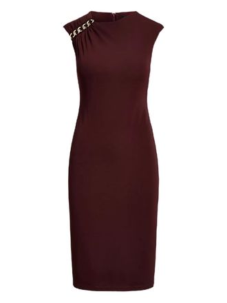 Lauren Ralph Lauren Gerafftes Kleid mit Kette - Braun